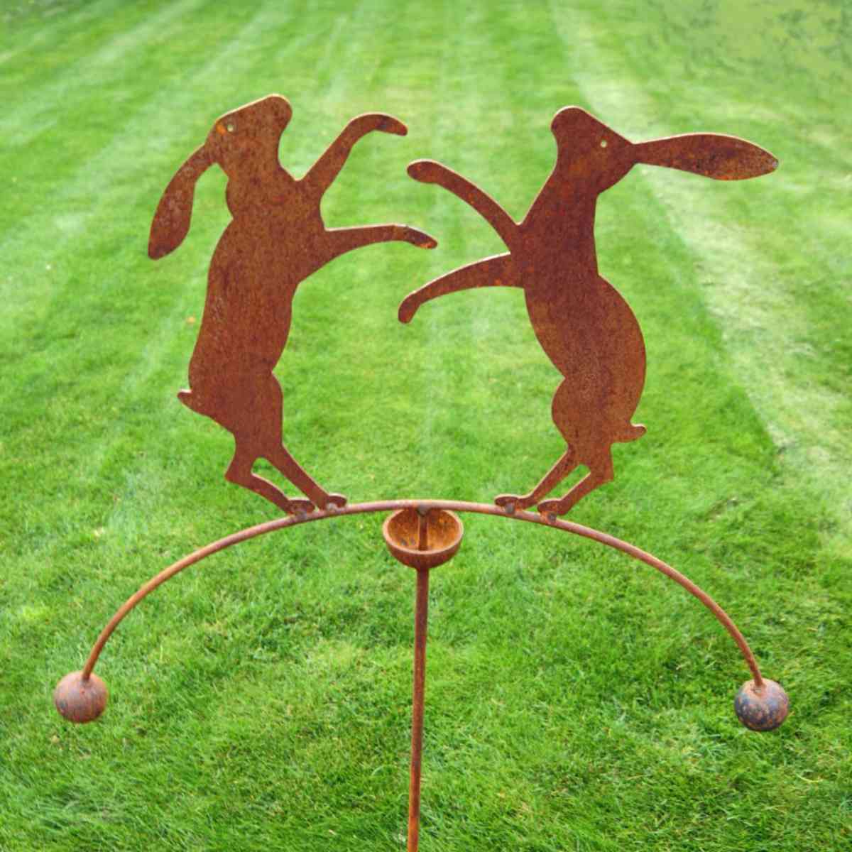 Wind rockers: Boxing hares spinning wind rocker